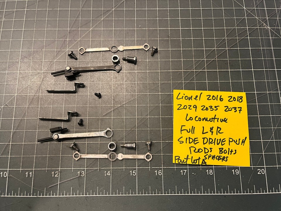 Lionel Train 2018 Locomotive FULL LEFT RIGHT DRIVE PUSH RODS & BOLTS ...