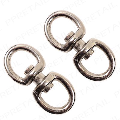 2 x Small DOUBLE ENDED Swivel Hooks ANTI TANGLE Rope/Chain Secure Eye ...