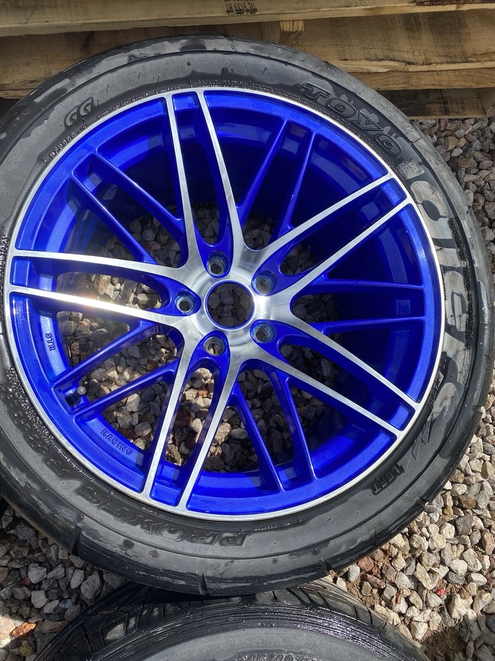 STR 511 Alloy Racing Wheel STR511 Blue Machined Face 5x114.3 / 18x10 | eBay