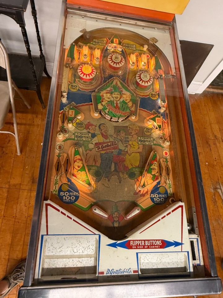 1967 D. Gottlieb Diamond Jack Vintage Pinball Flipper Arcade Machine ...