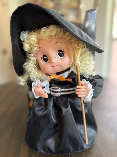 VTG 1994 Telco Small Fry Animated Halloween Display Witch Doll Battery ...