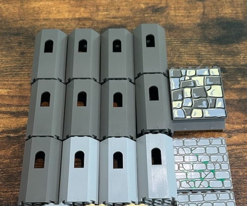 x15 LEGO Vintage Castle Turret Windows Walls Rock Panels Pieces tan ...