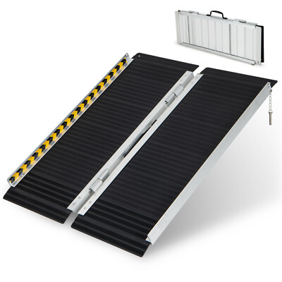 Wheelchair Ramp 3FT w/ Transition Plate & Non-slip Surface Warning ...