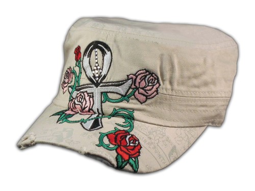 Ankh on Stone Color Cadet Cap Pink Rose Army Hat Military | eBay