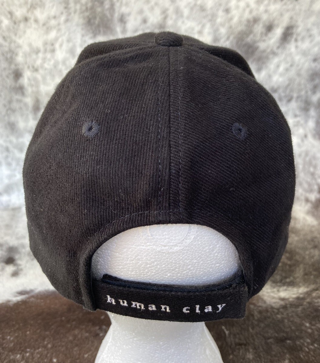 Vintage Creed Human Clay Screamline Baseball Hat Cap Black Vintage Creed Human Clay Screamline Baseball Hat Cap Black