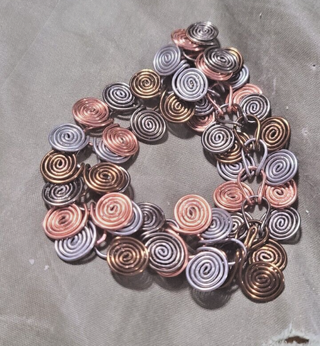 Nice Metal Discs "Coin" Bracelet Hook Closure Silver Brass Copper ...