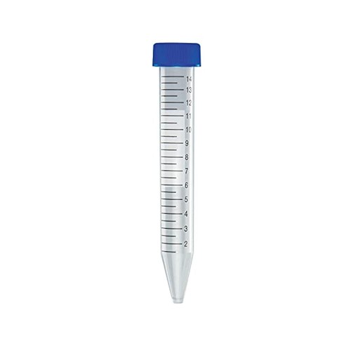 15mL Lab Tubes, Sterile, Graduated, Blue Screw Caps, Leakproof ...