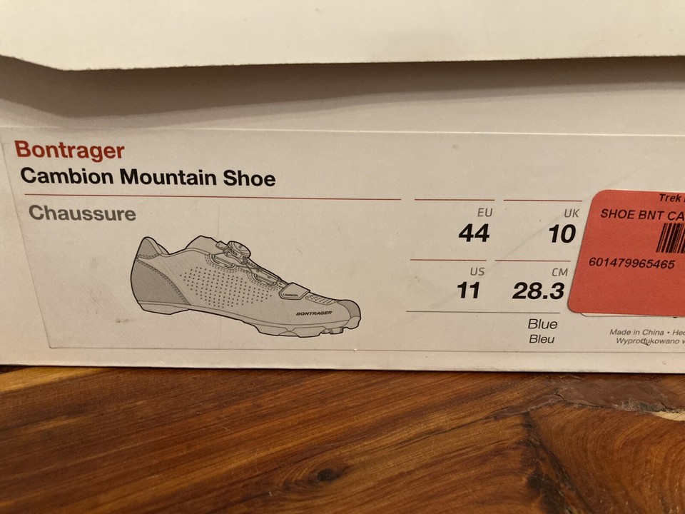 New Bontrager Cambion Mountain Bike Shoes 44 Men’s 11 Cycling Blue In ...