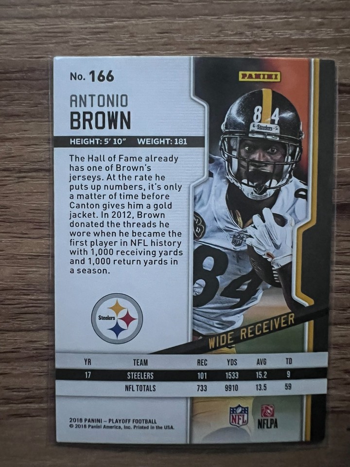 2018 Antonio Brown-Panini Playoff #166-Pittsburgh Steelers | eBay