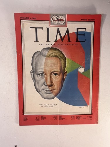 Time Magazine Dec 4 1950 CBS Frank Stanton Cover, Color TV, Vintage Ads ...