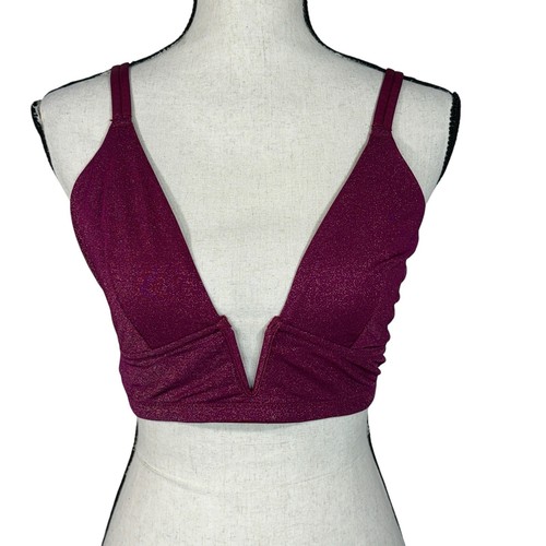 Auden X-Large Unlined V-Neck Bralette Bra Shimmer Adjustable Stretch ...