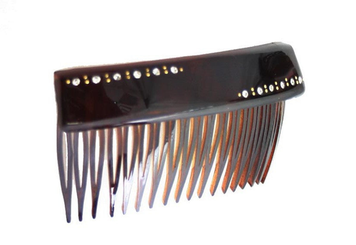 Lip Back Comb with Crystal Stones (in Tortoise Shell)[ Line ] | eBay