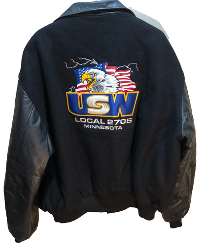 United Steelworkers USW Local 2705 Minnesota Wool Leather Button USA ...