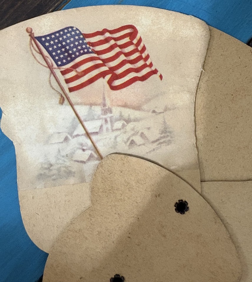 Antique Cardboard Fan Religious Jesus The Last Supper Tri Fold Flag on ...