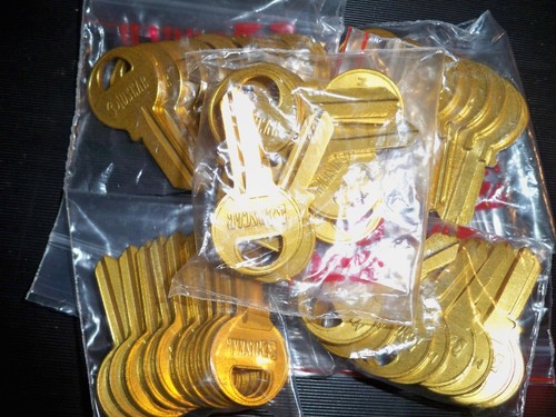 M1 - (50 Ct.) GOLD Lightweight Aluminum Titanium Key Blanks "BLOWOUT ...