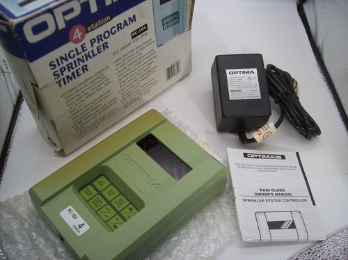 OPTIMA PC-104 LAWN SPRINKLER TIMER Single Program 4 Station, Store ...