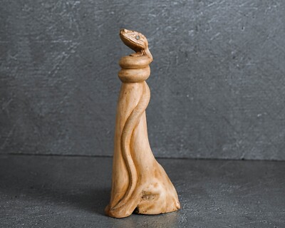 Wooden Snake Sculpture 6.6", Handmade Figurine, Nature, Insect, Gift ...
