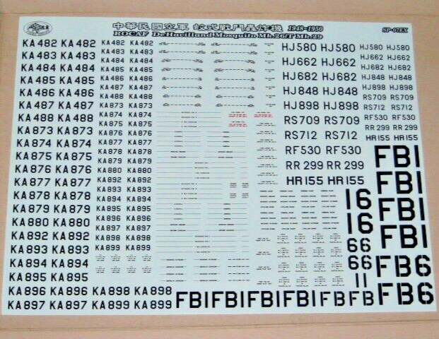 1/32 Mosquito Mk.26/T Mk.29 decal ROCAF+Royal AirForce 633 Sq ...