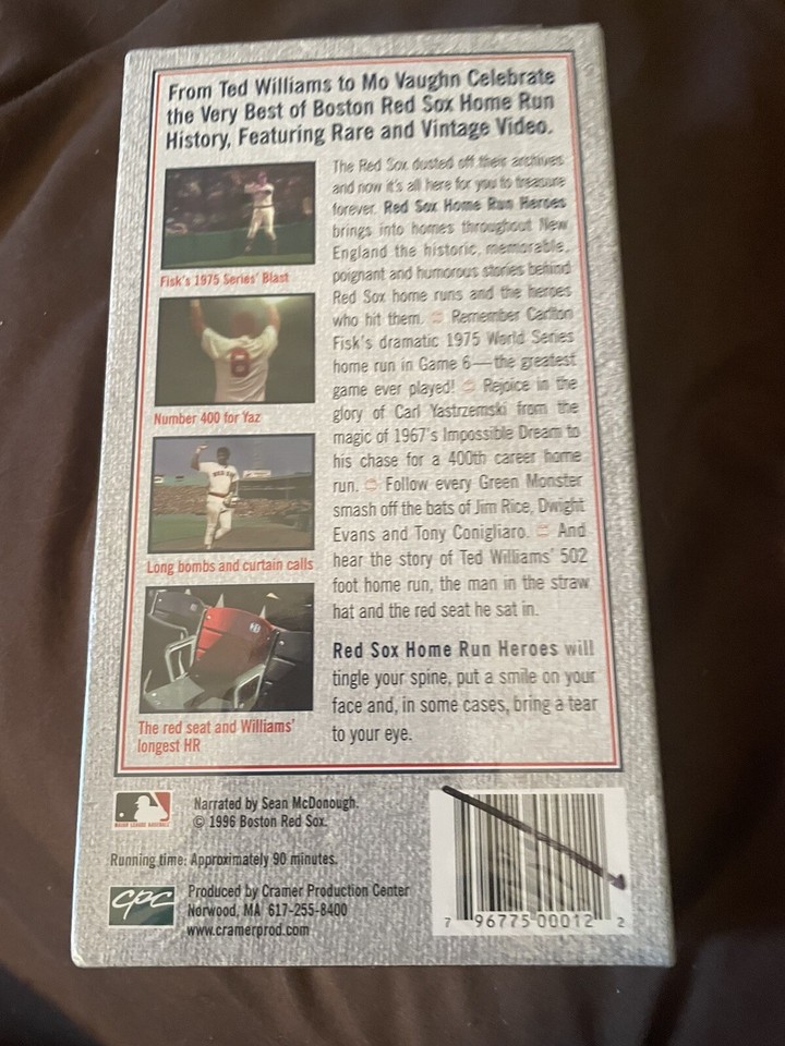 Boston Red Sox Home Run Heroes SEALED VHS Yaz Ted Williams Fisk Tony ...