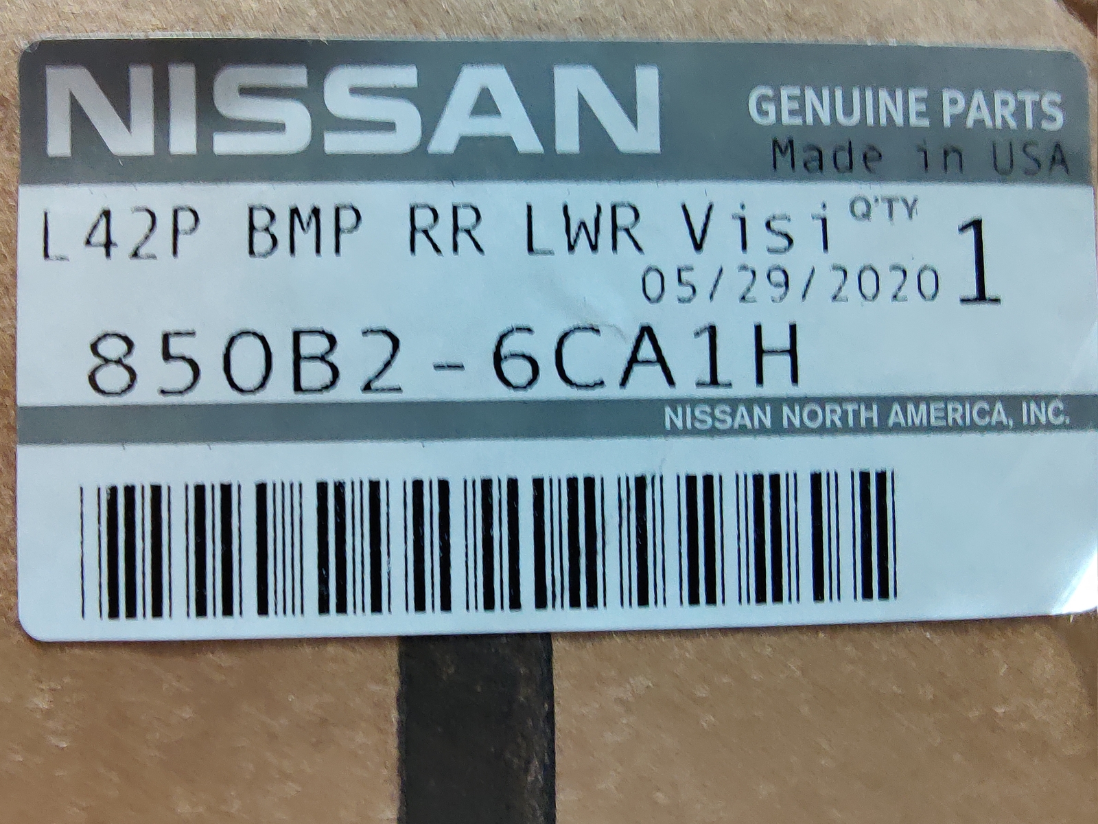 Genuine OEM Nissan 850B2-6CA1H Rear Lower Valance Fascia 2019-2020 ...
