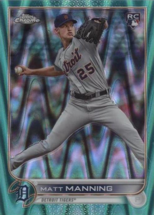 2022 Topps Chrome Sonic - Matt Manning #57 Aqua Raywave Refractor /199 ...