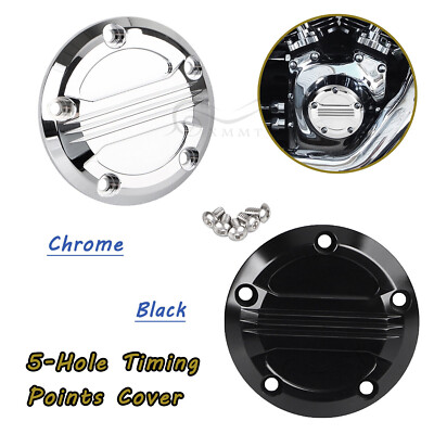Black/Chrome Timing Points Cover For Harley Twin Cam Softail Electra ...