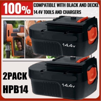 2PACK Upgraded For Black and Decker 14.4V 14.4-Volt Battery Ni-MH HPB14 ...