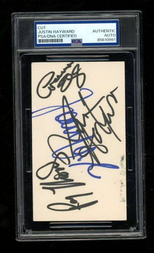 Moody Blues Justin Hayward +4 Signed Cut Auto Autograph PSA/DNA ...