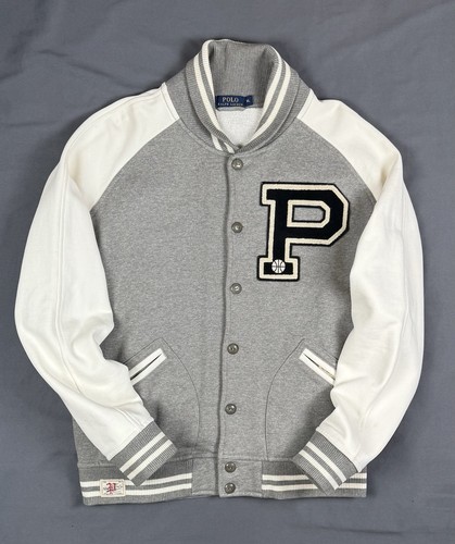 Polo Ralph Lauren P Logo Basketball Varsity Letterman Fleece Jacket XL ...