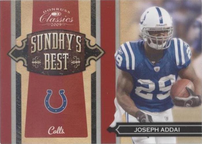 2009 Donruss Classics - Sunday's Best Joseph Addai #22 Silver /250 for ...