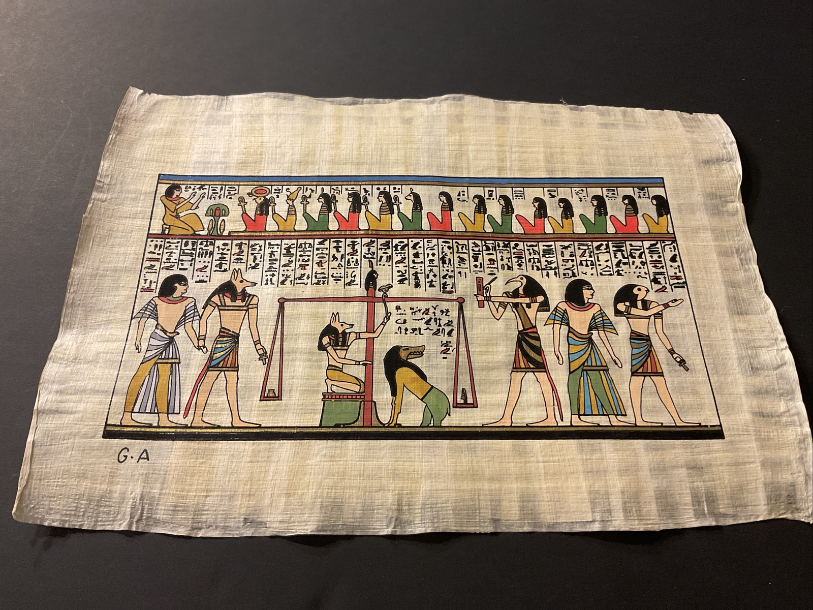 Rare Authentic Hand Painted Ancient Egyptian Papyrus Queen
