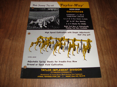Taylor-Way Row-Crop Cultivator Brochure | eBay