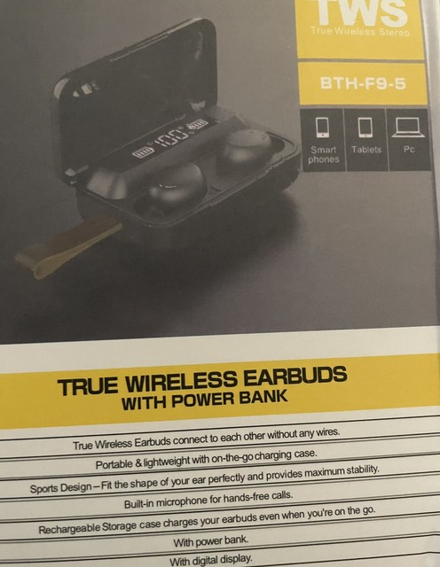Tws True Wireless Stereo Earbuds With Power Bank Bth-f9-5 for sale ...