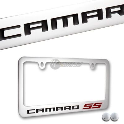 CHEVROLET CAMARO SS Chrome Brass Metal License Plate Frame with Chrome ...