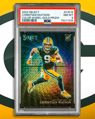 Christian Watson 2022 Select SSP Color Wheel GOLD Prizm!! 10/10! PSA 8 ...