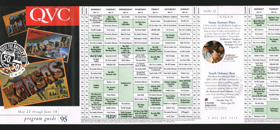 QVC Program Guide - May June 1995 Brochure Mailing Vintage Cable TV | eBay