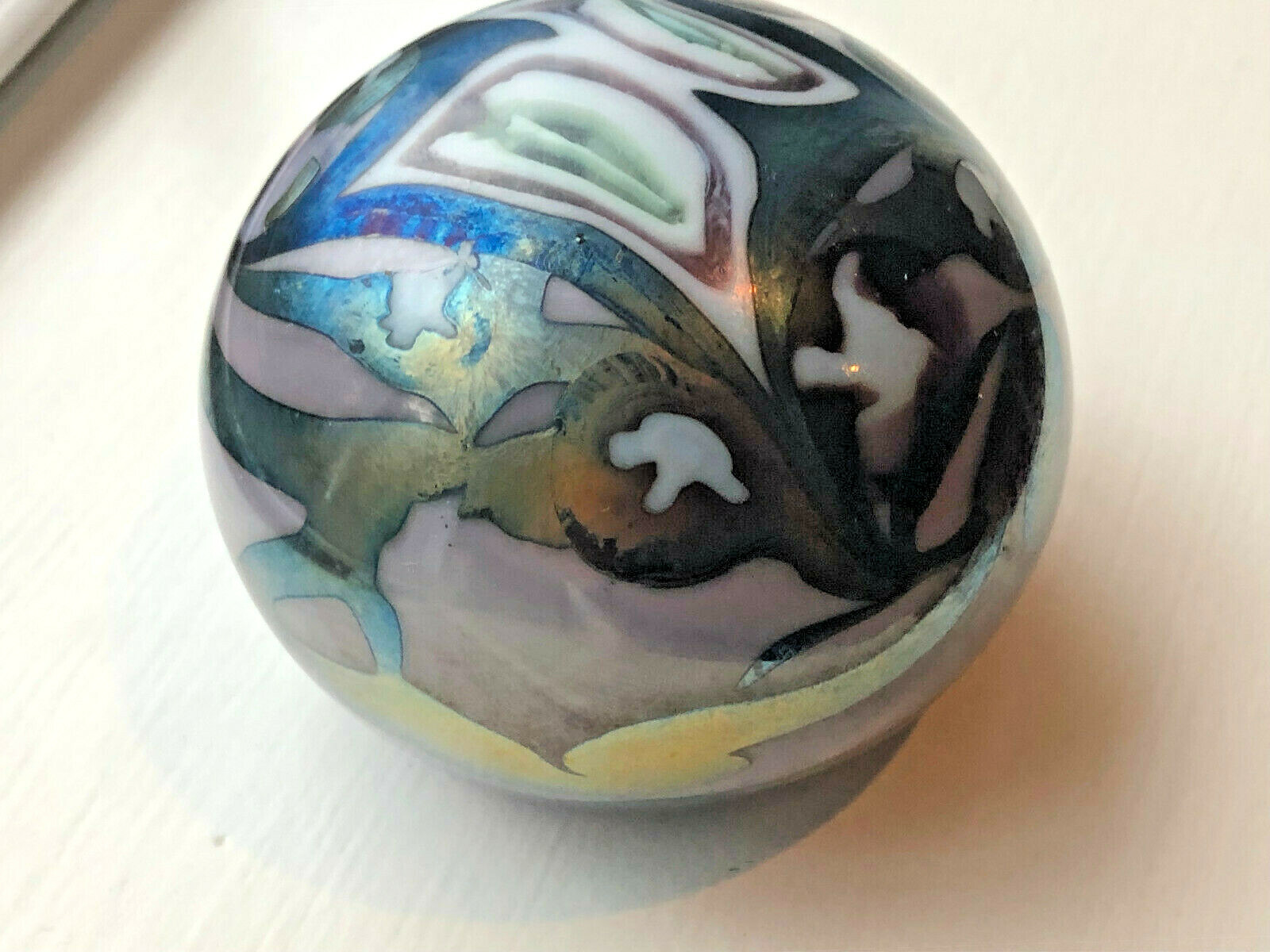 Vintage Signed Richard Ritter Glass Iridescent Paperweight | eBay