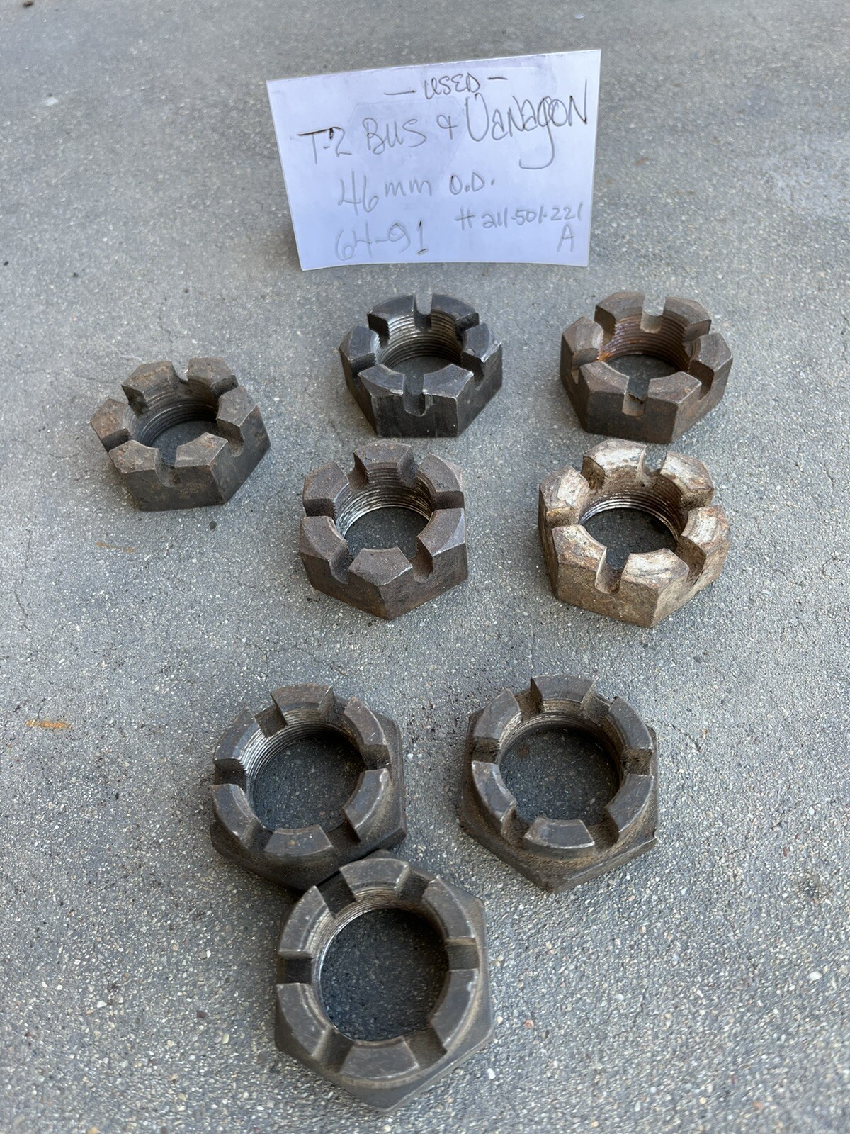 One Genuine VW 46mm rear Hub Castle nuts for Type 2 Split 1964-1990 ...