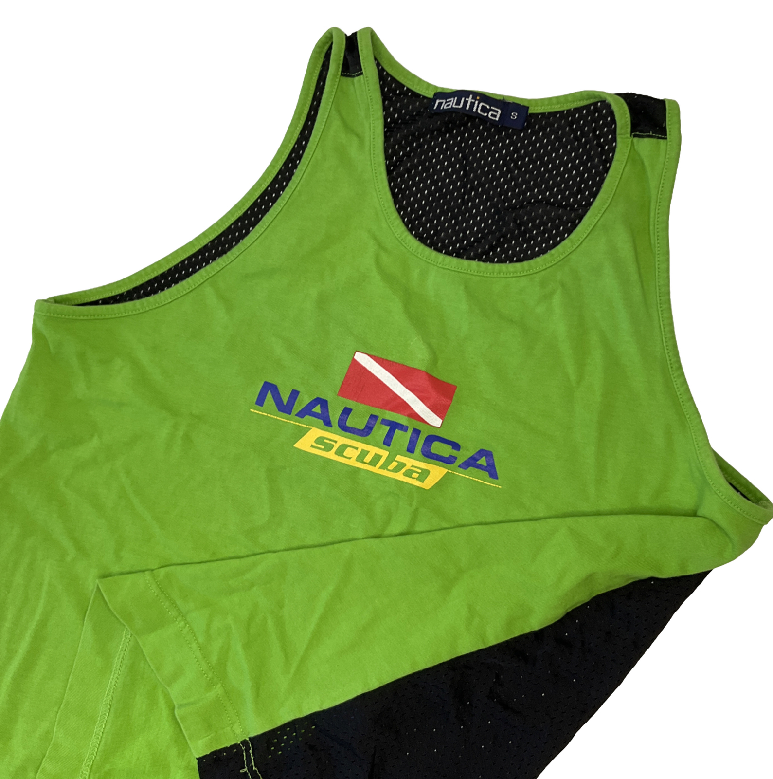 Vintage Nautica Scuba Tank Top Mesh Back 90s Sleeveless Graphic Shirt ...