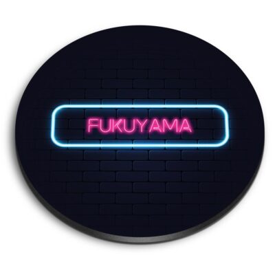 1x Round Fridge MDF Magnet Neon Sign Design Fukuyama City Japan #350966 ...