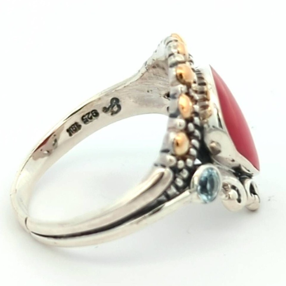 Video 18K Gold 925 Sterling Silver Natural Coral 🪸 Samuel B Artisan ...