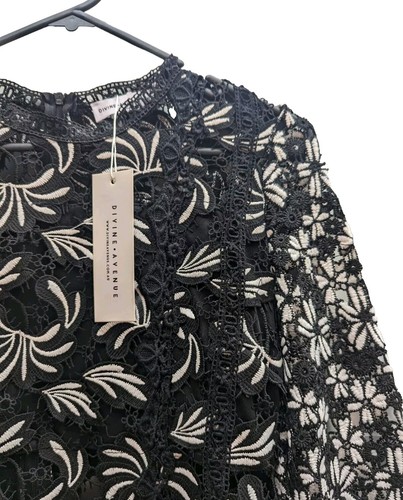 NWT Divine Avenue Black & White Lace Dress Cocktail Formal Wedding ...