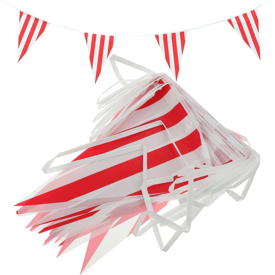 Striped Bunting Banner Cloth Pennant Flags Circus Theme Decorations ...