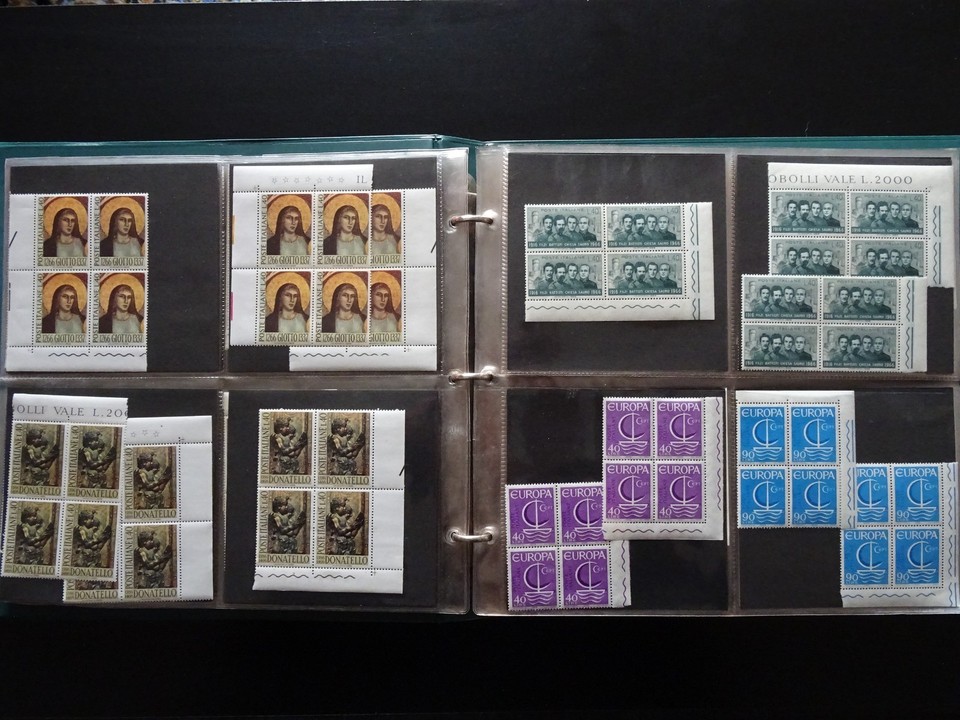 ITALIA GRANDE LOTTO DI FRANCOBOLLI NUOVI MNH** IN QUARTINE ANNI 60/70 ...