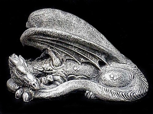 Large Mythical Dragon Statue Pewter Finish Sculpture Home Décor | eBay