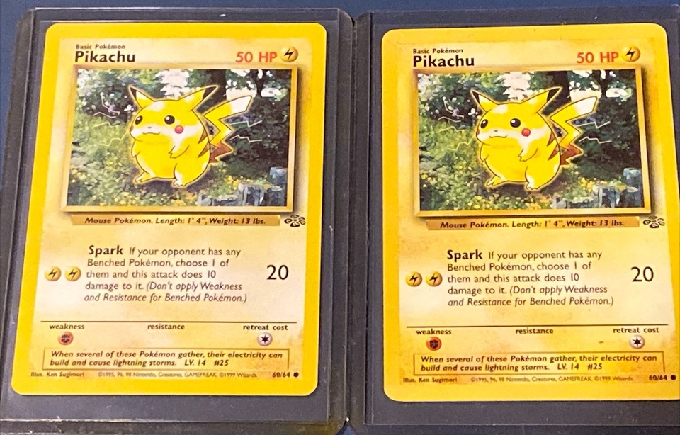 🔥1995 POKEMON JUNGLE PIKACHU VINTAGE CARD 60/64 RED CHEEKS-NEVER PLAYED ...
