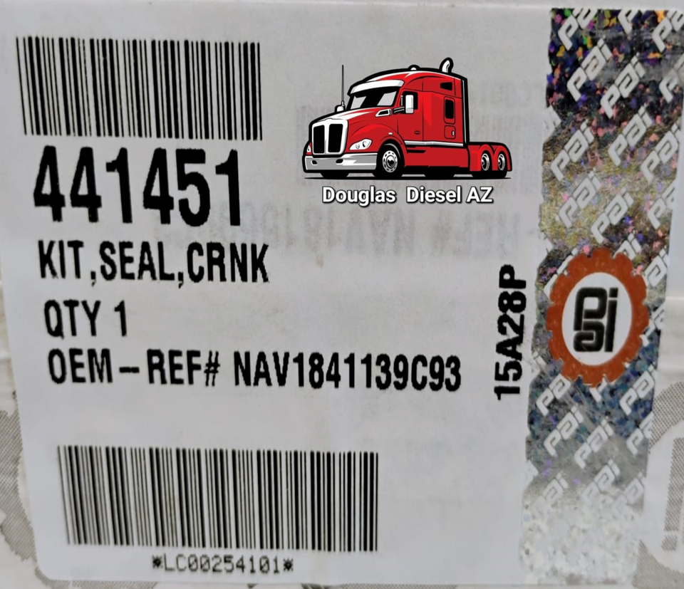 REAR CRANKSHAFT SEAL KIT for DT466E. PAI # 441451 Ref.# INTERNATIONAL ...