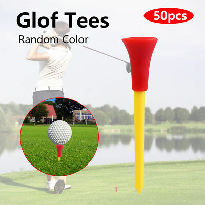 50 Pcs Plastic Golf Tees 2 1/8" 54 mm Rubber Tip Soft Cushion Top ...