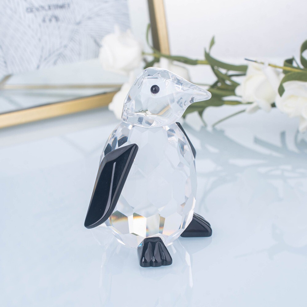Crystal Standing Penguin Figurine Collectible Glass Animal Ornament ...
