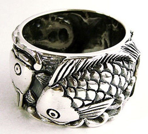 JAPANESE KOI CARP LUCKY FISH SOLID 925 STERLING SILVER RING | eBay